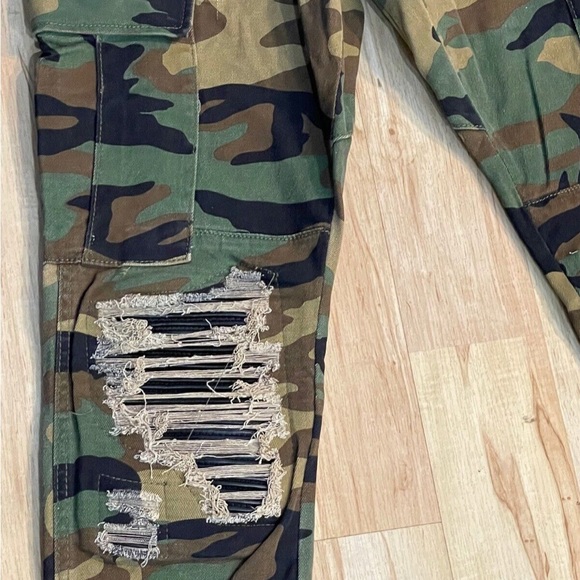 MNML | Jeans | New Mens Mnml Camo Jeans X288 Stretch Cargo Denim Skinny Distressed Moto Pants ...